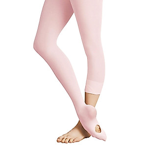 PAPPNTI Girls' Ultra Soft Pro Dance Tights Ballet Transition Daily Student Tights (Toddler/Little Kid/Big Kid) Pink 1 Pair M(5-7 Years)