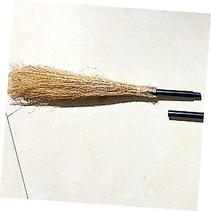 NOLITOY 2pcs Witch Broom Broomstick Witches Broom Halloween Props Halloween Broom Birthday Decoration for Girl Costumes for Halloween Fall Decor for Kitchen The Outfit Apparel Wooden Beige