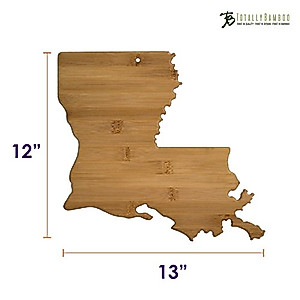 Totally Bamboo Louisiana State Shaped Bamboo Serving and Cutting Board