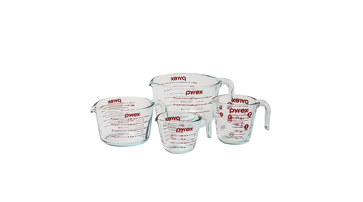 Essential Pyrex Measuring Cups Set - 4 Sizes Included