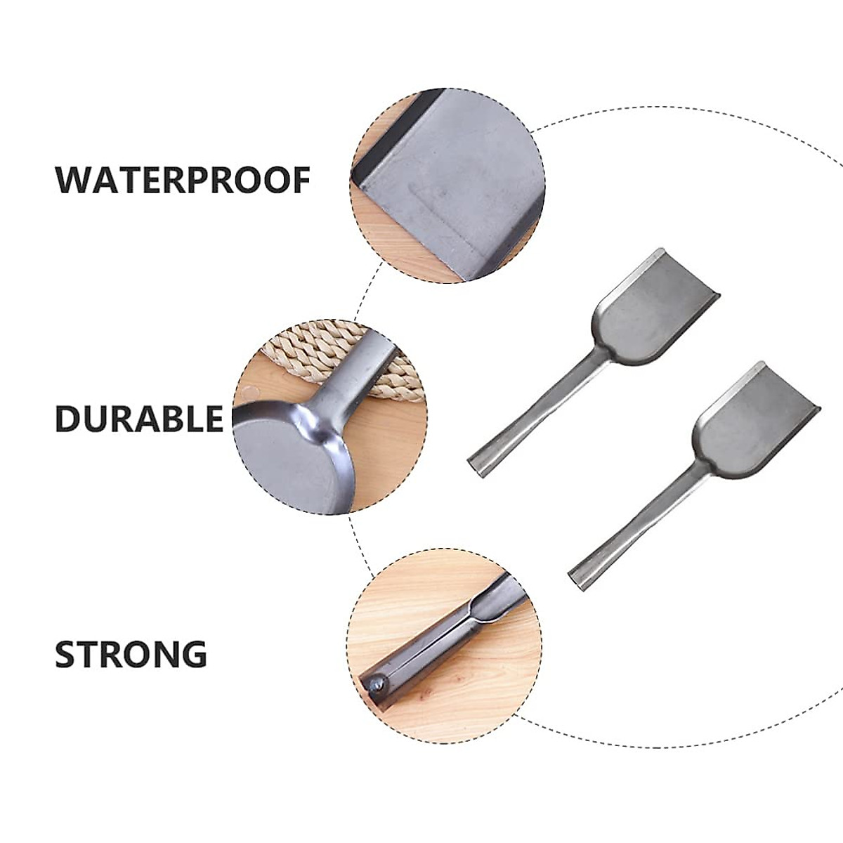 Cabilock 2Pcs Long Ash Shovel Handheld BBQ Charcoal Ash Poker Scoop Oven Ash Shovel Mini Dust Pan for Wood Stoves Campire Fireplace