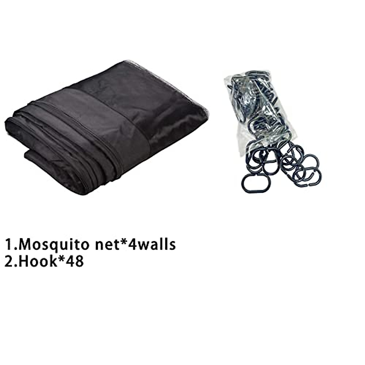 DURCOVER 10x10ft Universal Replacement Mosquito Netting, Universal Gazebo Netting with Zippers for Outdoor Garden Patio Gazebo 4-Panel Screen Sidewalls, Black (Mosquito Net Only)