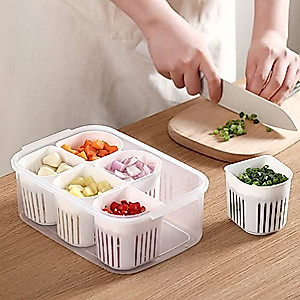 UIYIHIF Food Storage Containers with Lids Airtight 6PCS Reusable Divided Fridge Organizer Removable Individual Plastic Food Containers for Pantry Organization and Storage