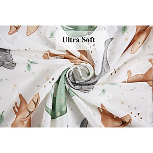 Tontukatu Bassinet Sheet Set 4 Pack Snug Fitted Cradle Fitted Sheets, Stretchy Ultra Soft, for Oval Rectangle Hourglass Bassinet Mattress, Unisex Boy Girl, Sun/Forest Deer/Space/Dinosaur