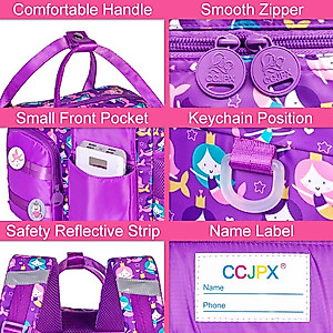 Mermaid Backpack for Girls, 16’’ Kids Backpacks Lightweight Water Resistant Preschool Bookbag, Elementary Kindergarten Travel School Bag for Little Girls With Chest Strap