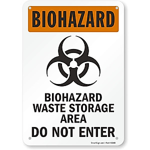 SmartSign - S-6809-AL-10 "Biohazard - Waste Storage Area, Do Not Enter" Sign | 7" x 10" Aluminum