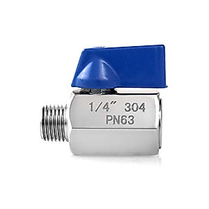 QWORK 2 Pack 1/4" NPT Female and Male Thread Mini Ball Valve 304 Stainless Steel Shut-Off Valve