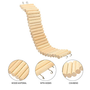 POPETPOP Guinea Pig Cages Hamster Wooden Ladder Hamster Climbing Toy Bendable with Hooks for Guinea Pig Small Pet Reptile Rat Gerbil Chinchilla Chipmunk Hedgehog Guinea Pig Hideout