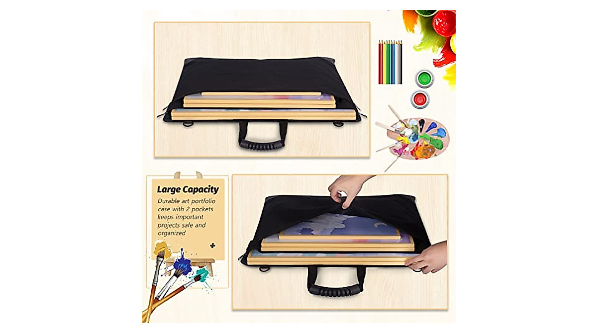 EUYZOU Large Art Portfolio Case 18"x24" Waterproof & Portable