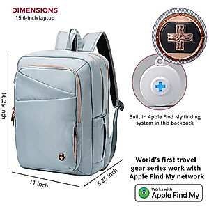 Swissdigital Design Women Laptop Backpack For Women With Apple Find My network,College Bookbags With USB Charging Port，Large Capacity Computer Backpacks For Work Business