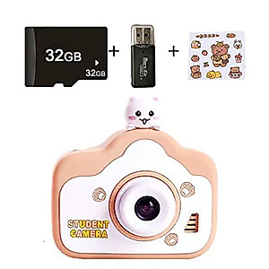 TIANEK Children's HD Front and Rear Dual Camera 2000w Mini 2.0 Inch Camera Camera Video Game Music Integration Including 32G Memory Card