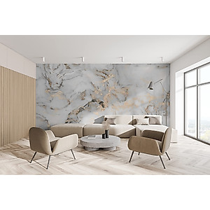 Murwall Art Wallpaper Gold Marble Wallpaper Scandinavian White Gray Smoke Wallpapers Minimalist Wall Murals