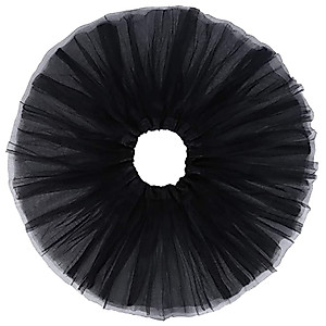 Kids Tutu Skirts 3 Layered Tulle, Fit Most 4-11 yrs Little & Big Girls for Dance Party Costume (#01 Black, 2)