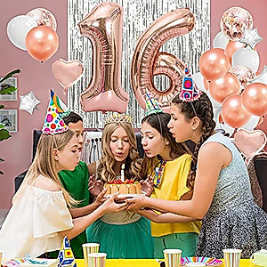 NORTHERN BROTHERS 16th Birthday Decorations for Her, Sweet 16 Birthday Balloons Rose Gold 16 Birthday Party Decorations for Women Happy 16th Birthday Gifts for Girls