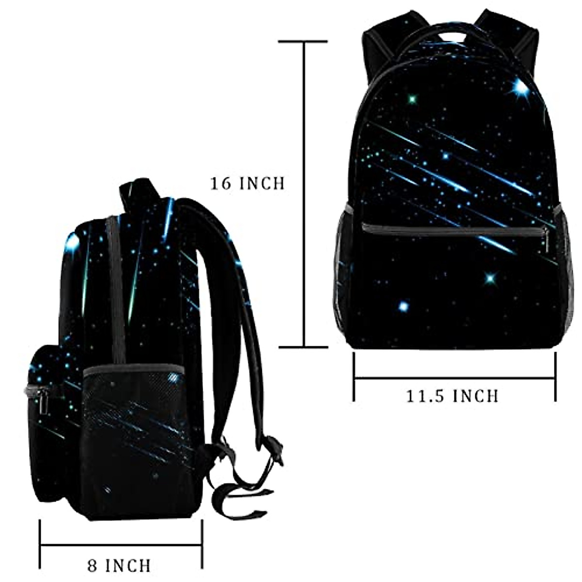 Night Sky with Shooting Stars Backpack for Girls Boys for School Backpacks
