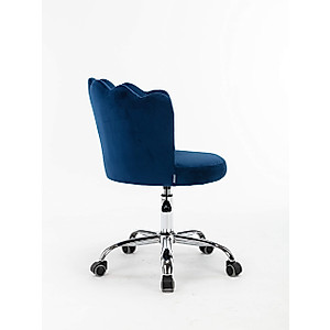 KUIKUI Modern Shell Chair for Living Room Bedroom, Blue Leisure Office Chair