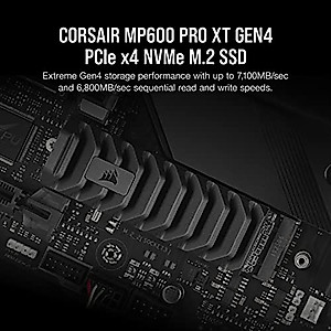 Corsair MP600 PRO XT 8TB Gen4 PCIe x4 NVMe M.2 SSD - Up to 7,000 MB/s Sequential Read and 6,100 MB/s Write Speeds, High-Density TLC NAND, Aluminum Heatspreader, M.2 2280 Form-Factor - Black