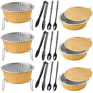 Tioncy 33 Pcs Large Disposable Chafing Dish Buffet Set Food Warmers Catering Supplies for Parties Including Chafing Wire Rack Stand Kit, Aluminum Water Pans, Food Pans, Serving Utensils