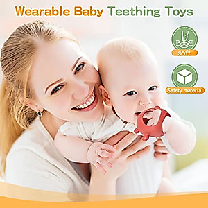 Silicone Teething Toys for Babies 3-6 Months - 3 Pack Never Drop Teething Mittens for Infants 6-12 Months, Mushroom Penguin Hand Teethers, Baby Chew Toys for Sucking Needs - Dishwasher Safe