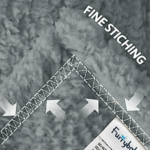 furrybaby Dog Blanket Soft Dog Blankets for Large Dogs Puppy Essentials Washable Sherpa Fleece Cat Blanket 59x78 Inches for Bed Furniture Couch Sofa (Jumbo Grey)