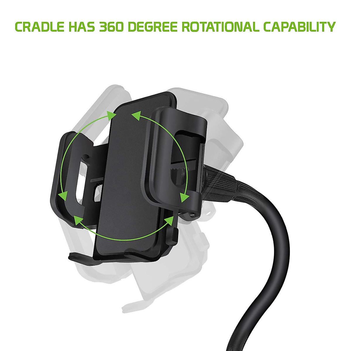 Cup Holder Phone Mount, Goose Neck Hands Free Cradle Compatible with Apple iPhone, Samsung Galaxy Z Flip, Z Fold, Google Pixel, Moto (PH650G)