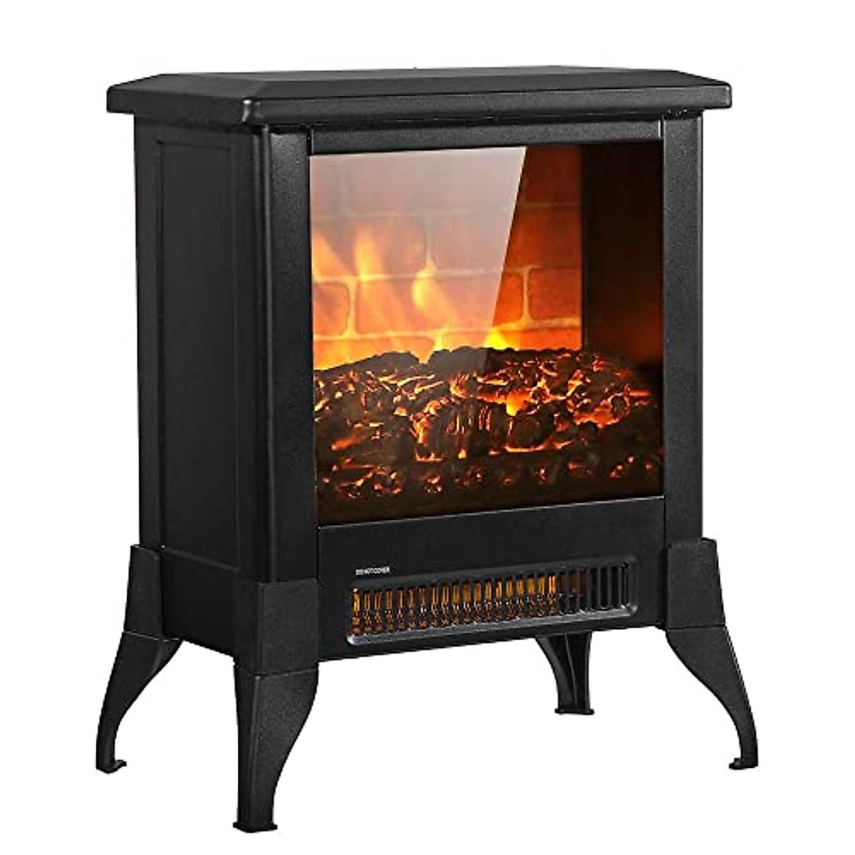 FRITHJILL Electric Fireplace Heater,1400w 18" Indoor Freestanding Fireplace Stove with Realistic Flame Effect