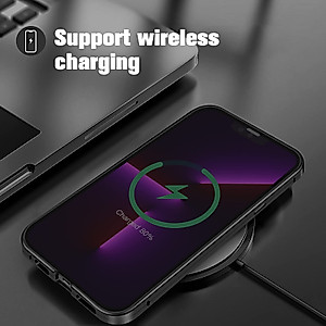 Privacy Magnetic Case for iPhone 13 Pro Max, ZHIKE Anti Peeping Privacy Magnetic Phone Case, Double-Sided Privacy Screen Protector Clear Back Metal Bumper Confidential Case (Black)