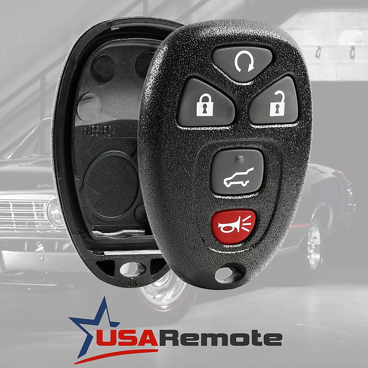 Key Fob Shell fits 2007-2015 Buick Cadillac Chevy GMC Saturn Keyless Entry Remote Case & Button Pad (15913415, OUC60270)