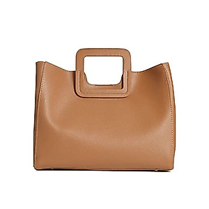 TIJN Square Handle Tote Bag for Women Fashion Purses Handbags Vegan Leather Crossbody Shoulder Bags for Women