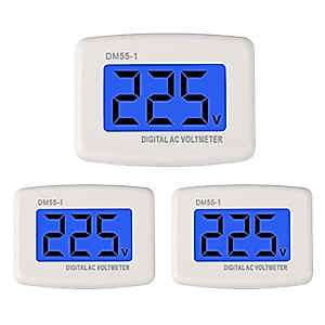 3pcs Voltage Test Monitor, Plug in Digital Volt Meter for RV, AC 80-300V Flat US Plug LCD Display Voltmeter 110V 220V Voltage Measuring Monitor Panel Power Line Volt Tester Gauge (3)