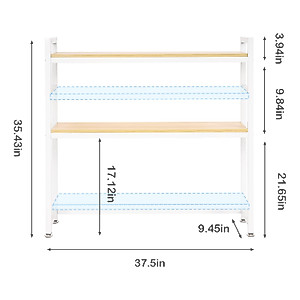 uyoyous Computer Desktop Bookshelf 2-Tier Multipurpose Wood Desk Hutch Bookcase for Computer Desk with Adjustable Shelf Display Rack Organizer, White