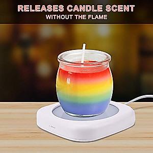 Coffee Warmer with Automatic Shut Off for Office Home Use, Electric Cup Beverae Plate for Candle, Water, Cocoa, Milk (White)