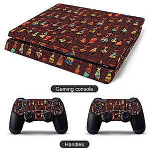 African Women Funny Sticker Skin Protector Full Print Slim Decal Covers for PS-4 Slim/PS-4 Pro Console & 2 Controller