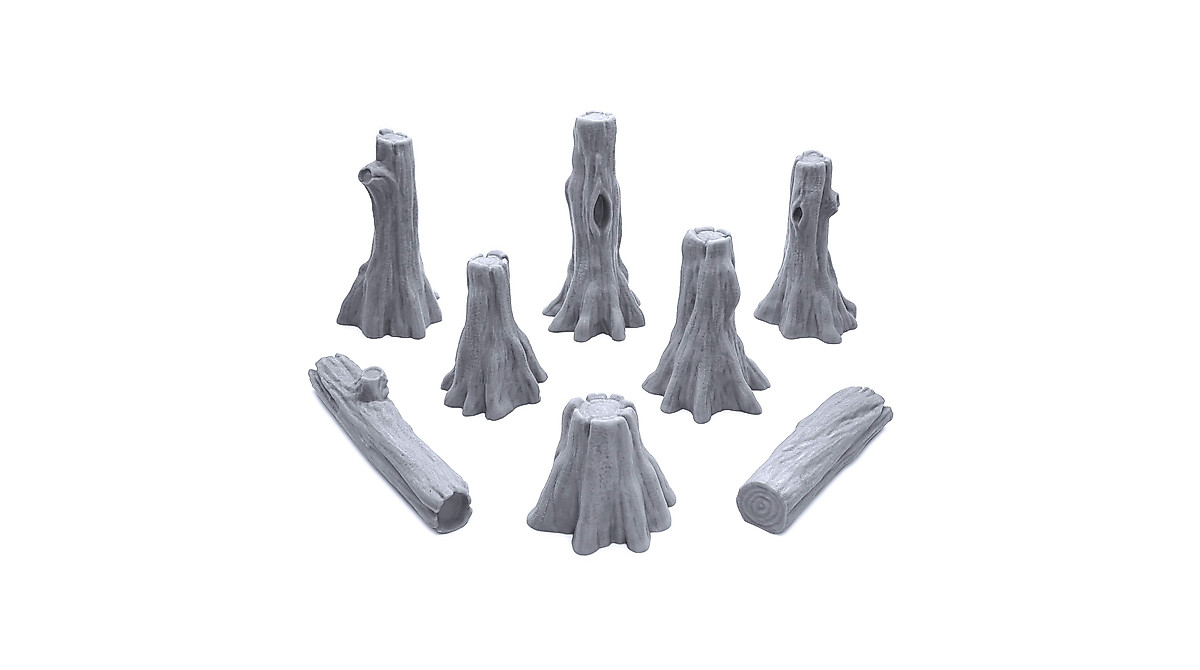 EnderToys Swamp Tree Trunks & Logs, 3D Printed Tabletop RPG Scenery and ...