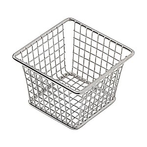 American Metalcraft FBSS44 Square Snack Basket, Silver, 4"