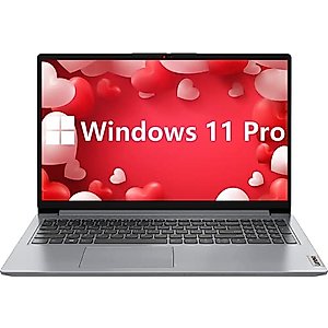 Lenovo IdeaPad 1 Laptop, 15.6" HD Display, AMD Athlon Silver 3050U Processor, Windows 11 Pro, 20GB RAM, 640GB SSD (128GB eMMC+512GB PCIe SSD), Webcam, HDMI, WiFi 6, USB Type-C, Long Battery Life, PCM