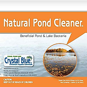 Crystal Blue Natural Pond Cleaner - Muck and Sludge Remover, Safe for Koi - 1 Gallon