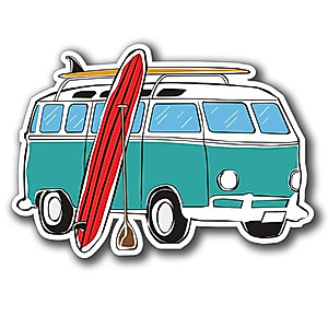 Camper Van Surf Surfer Sticker for Scrapbooking, Calendars, Arts, Kids DIY Crafts, Album, Bullet Journals 50 Pack