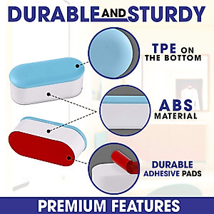 Strongest Adhesive Toilet Seat Bumper Replacement Kit for Bidet, Blue Bottom Universal Toilet Lid Bumper Rubber for Families, Hotels, Hospitals, School Toilet Seats (6 Pack)