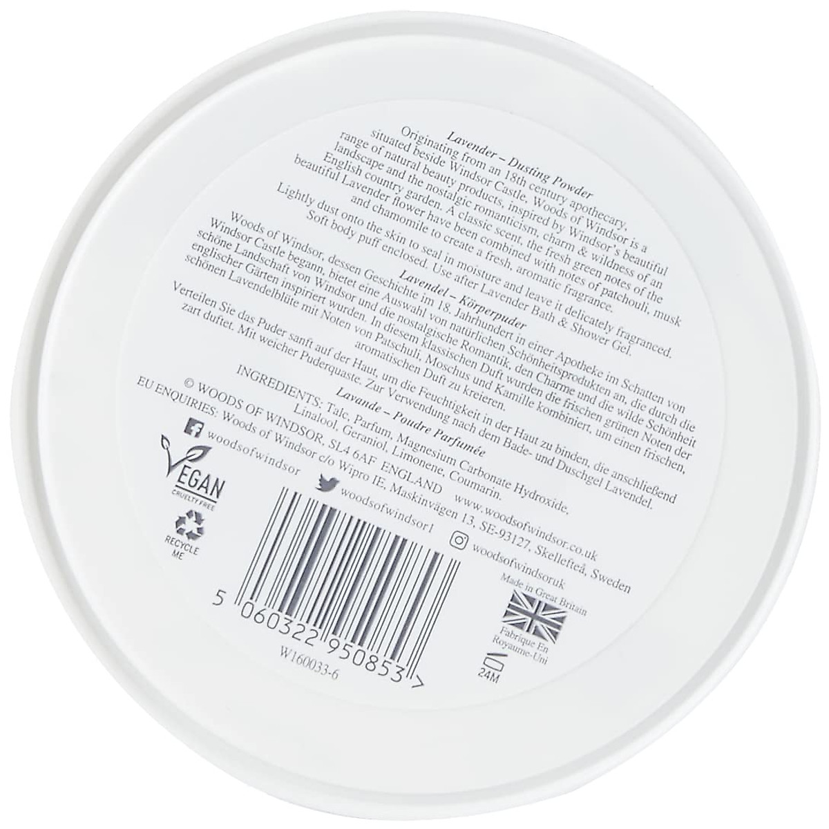White Jasmine by Woods of Windsor 3.5 oz Body Dusting Powder with Puff