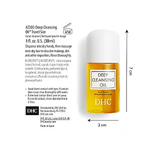 DHC Deep Cleansing Oil and Travel Size, Facial Cleansing Oil, Makeup Remover, Cleanses without Clogging Pores, Residue-Free, Fragrance and Colorant Free, For All Skin Types, 6.7 oz and 1 oz