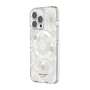 kate spade new york Protective Hardshell Case for MagSafe for iPhone 13 Pro - Hollyhock Floral Clear
