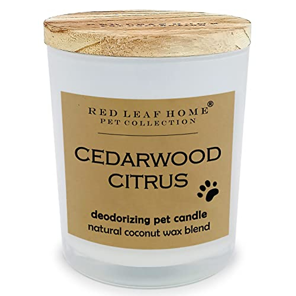 Red Leaf Home | Cedarwood Citrus Pet Deodorizing Jar Candle | Large | Gift, Perfect for Dog & Cat Owners | Contains DeoBoost | 15.5oz