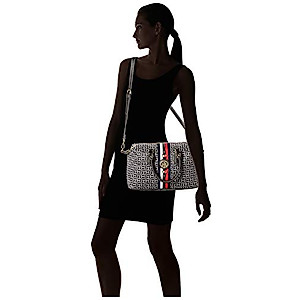 Tommy Hilfiger Jaden Satchel Crossbody Bag, Black/White