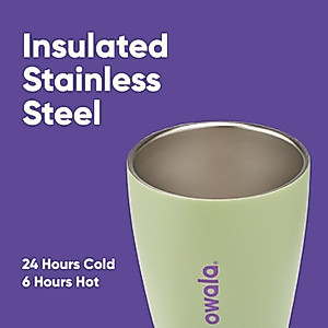 Owala SmoothSip Insulated Stainless Steel Coffee Tumbler, Reusable Iced Coffee Cup, Hot Coffee Travel Mug, Perfect for Cappuccino, BPA Free, 10 oz, Green (Hip Cactus)