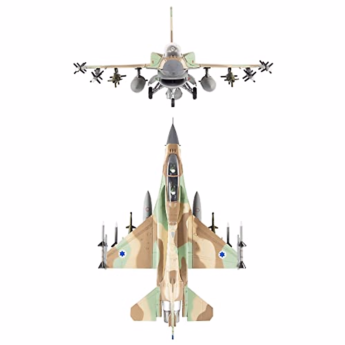 Busyflies Fighter Jet Model 1:72 Scale Diecast Model Planes F-16I Storm Israeli Air Force Attack Falcon Fighter Model Planes Painted Diecast Military Airplane Model for Collection and Gift