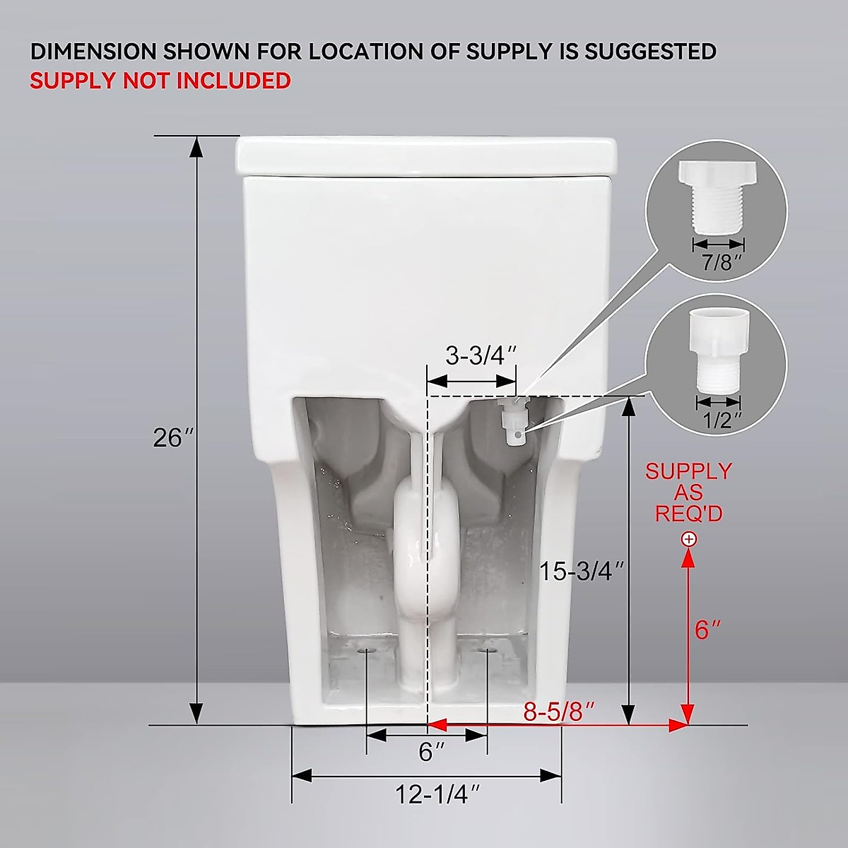 Modern Bidet Toilet Seat, One Piece Toilet with Comfort Chair Seat For Bathroom, Elongated Toilet with Soft-Close Seat, Toilet Bidet, Dual-Flush Functionality, Hotel (Gloss White III)