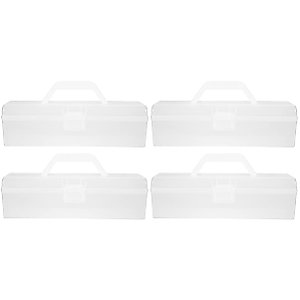 Cabilock 4 Pcs Noodle Storage Box Pasta Noodle Canister Rectangular Spaghetti Container Noodle Pasta Holder Spaghetti Canister Airtight Spaghetti Cereal Snack White Plastic Transparent Lid