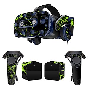 MightySkins Skin Compatible with HTC Vive Pro VR Headset - Green Distortion | Protective, Durable, and Unique Vinyl Decal wrap Cover | Easy to Apply, Remove, and Change Styles | Made in The USA