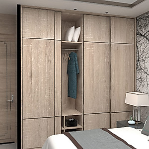 Boobest Light Brown Wood Wallpaper Peel and Stick Wood Grain Contact Paper Waterproof Removable Kitchen Cabinet Wallpaper 15.74"x 118" Wood Vinyl Wrap Cabinet Covers Oak Grey Wood Look Contact Paper